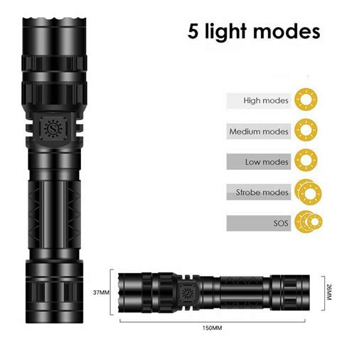 Short LED flashlight - 5 Modes - Quick Uniforms