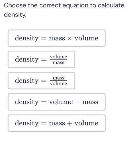 Image result for Density Equation Example