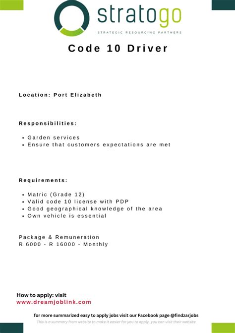 Image result for Code 10 Driver Jobs
