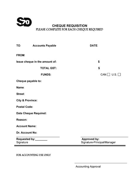Image result for Cheque Requisition