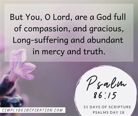 Psalms Study | Day EIGHTEEN Psalm 86:15 - Simply Be Inspiration