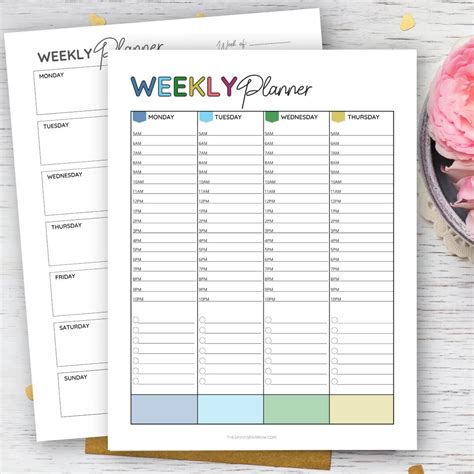 Image result for Free Printable Weekly Schedule Planner