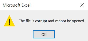 Image result for Corrupted File Error Message