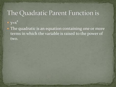 Image result for Quadratic Function Parent Function