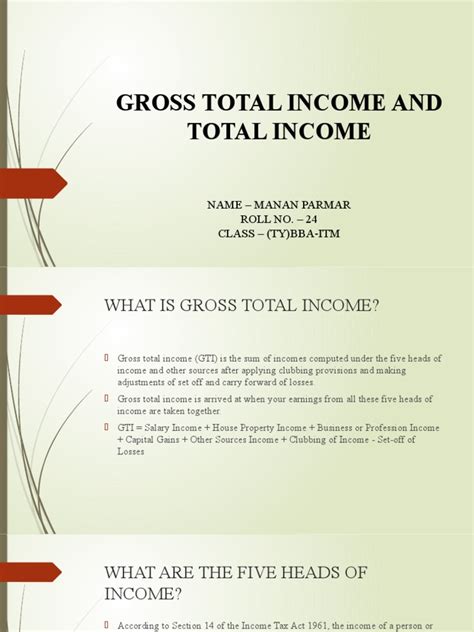 Image result for Total Income Formula