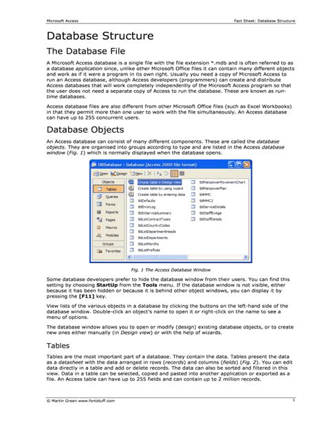 Image result for Print the Database Structure without Indexes Access