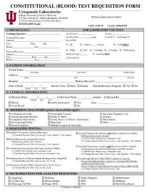 Image result for Blood Test Requisition Form