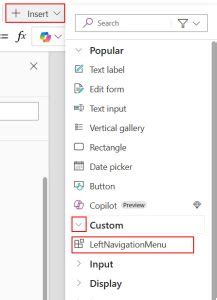 Image result for Power Apps Left Nav Menu