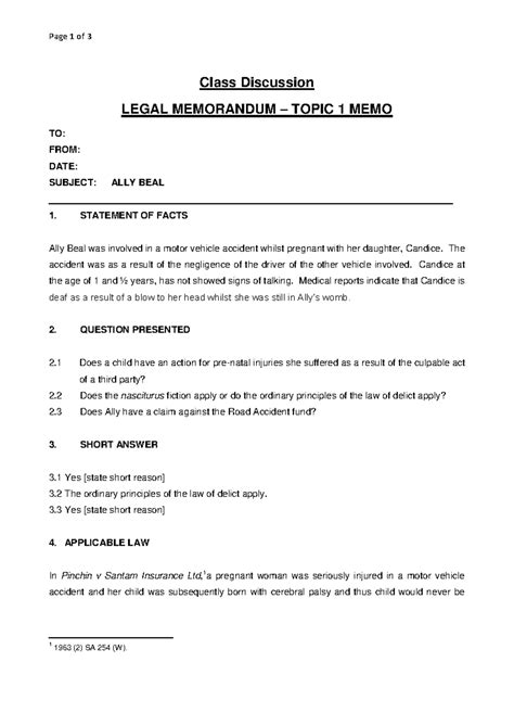 Image result for Legal Memorandum Format Example