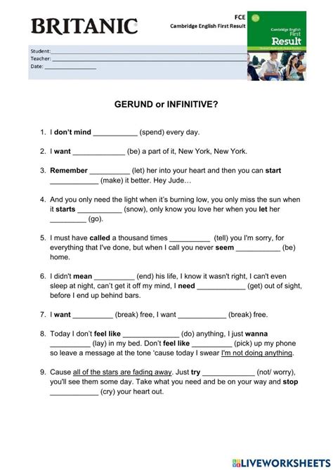 Image result for To-Infinitive Exercise