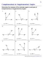 Complementary and Supplementary Angles Worksheets - Worksheets Library