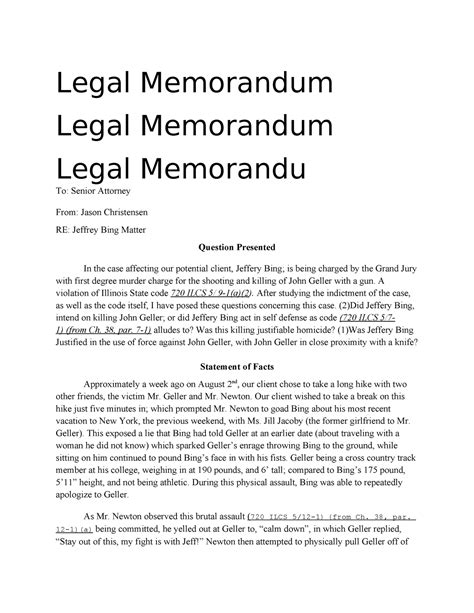 Image result for Example of a Legal Memorandum Format