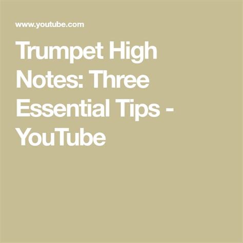Image result for Trumpet High Notes