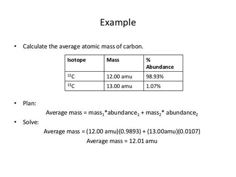 Image result for Average Atomic Mass Example