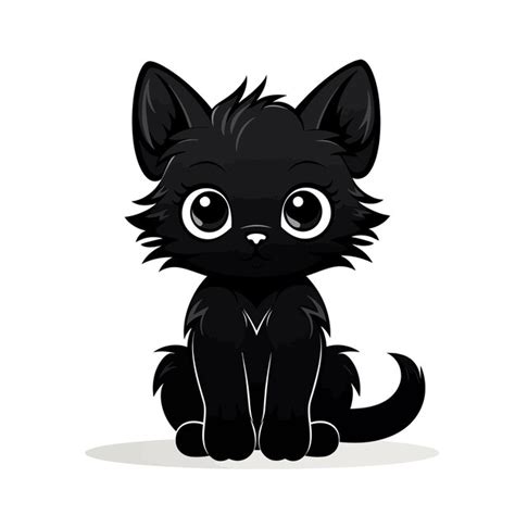 Un Chaton Noir Et Mignon | Vecteur Premium