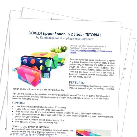 Image result for Boxed Zipper Pouch Pattern