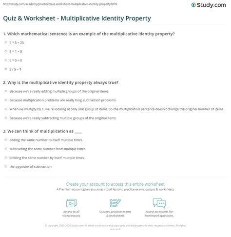Identity Property Of Multiplication Worksheets Multiplication. Third ...
