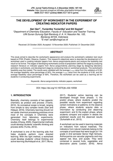 Image result for Indicator Experiment