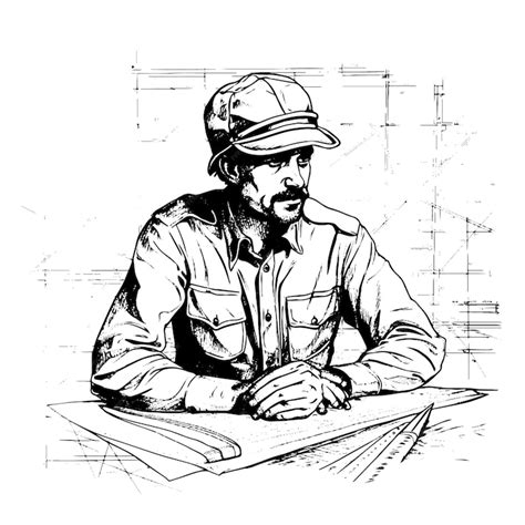 Image result for Vector of a Primitive Drawing of Engineer