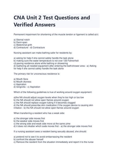 Image result for CNA Test Questions and Answers Explained