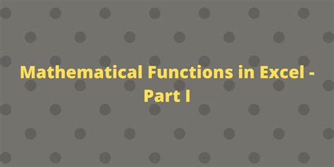 Image result for Excel Mathematical Functions