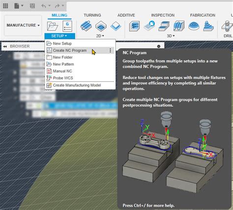 Image result for Fusion 360 NC Program