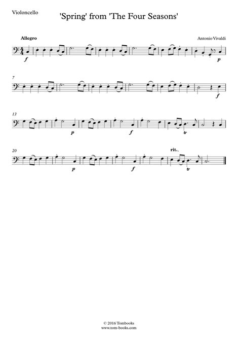 Image result for Vivaldi Spring Cello Sheet