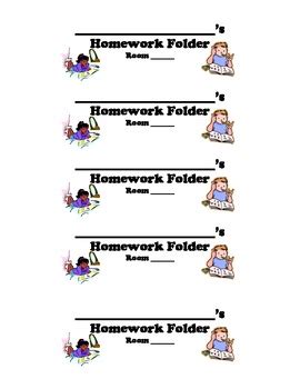 Labels for Homework Folders ...DIY by Ms Reis | Teachers Pay Teachers