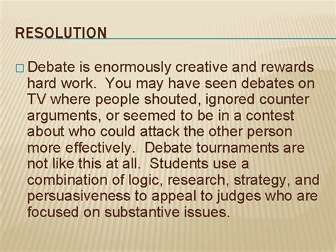 Image result for Debate Resolution Examples
