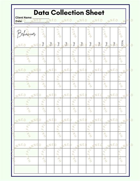 Image result for Sample Data Collection Sheet