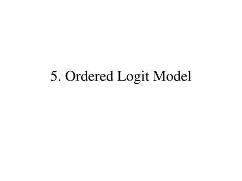 Image result for Order Logit Model