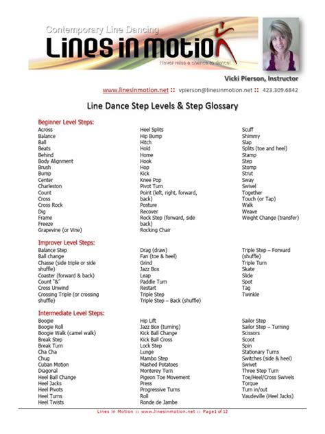 Image result for Line Dance Steps Names