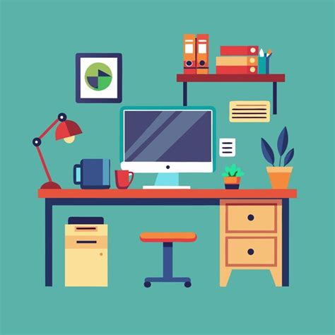 Image result for Computer Desk Vector