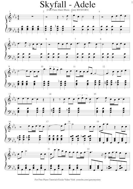 Image result for Skyfall Piano Tutorial Easy