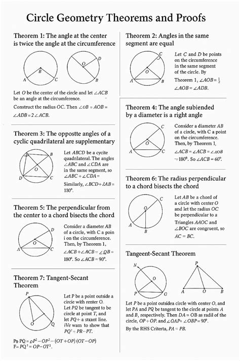 Proving Circle Theorems Worksheet | Printable PDF Year 11 Geometry ...