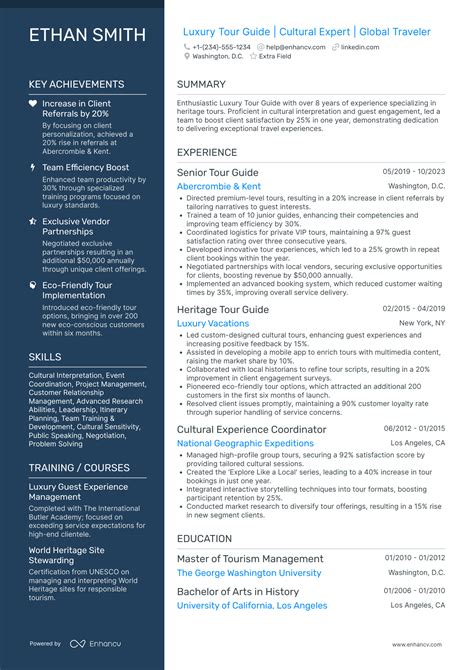 Image result for Tour Guide Profile Example