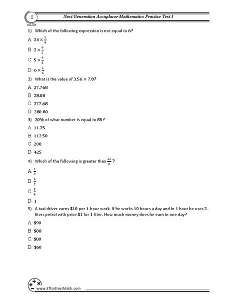 Image result for Accuplacer Math Practice Test