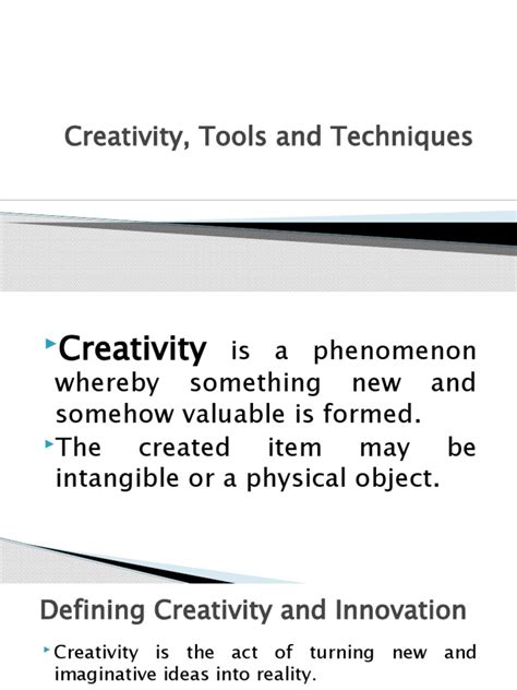 Creativity, Tools and Techniques | PDF | Brainstorming | Creativity