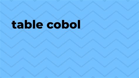 Image result for COBOL Table Tutorial