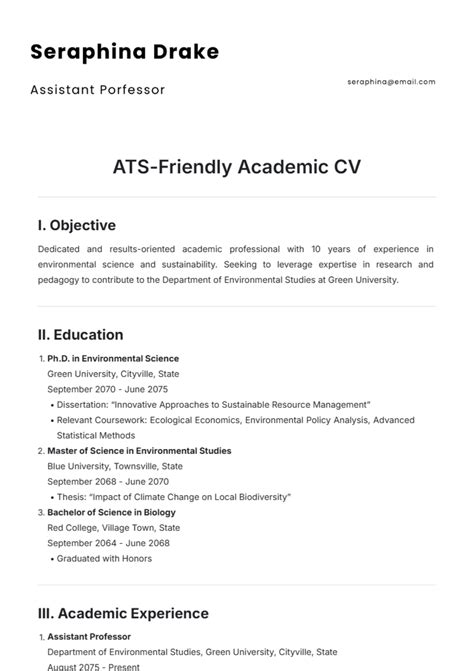 Image result for Academic CV Format PDF