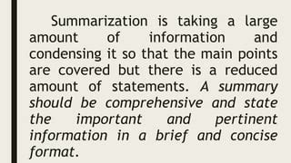 Image result for Summarization Formula