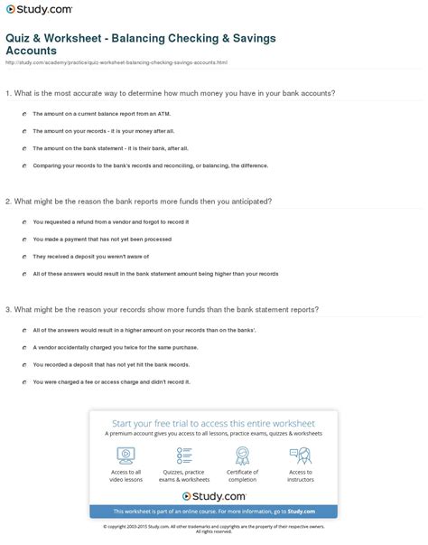 Image result for Checking Account Balance Worksheet