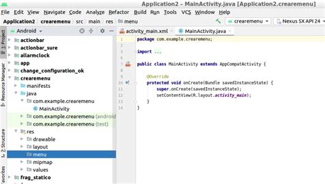 Image result for Android Studio Faire Un Menu Avec Items