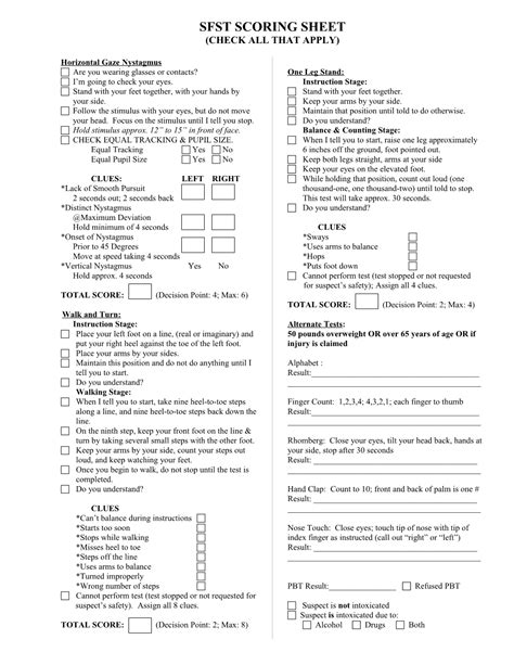 Image result for SFST Checklist.pdf