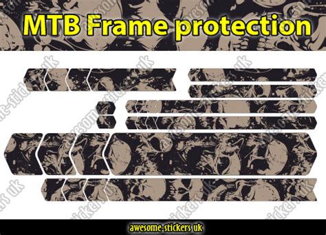 Mountain bike frame protection stickers 018 - Awesome Stickers UK