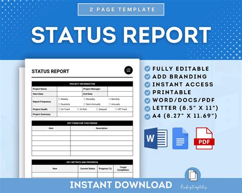 Status Report Template | ProBizTemplates