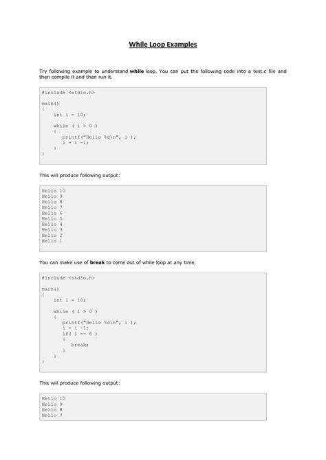 Image result for While Loop C Programming Examples