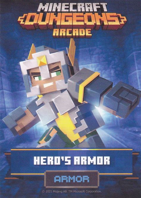 Minecraft Dungeons Arcade Series 1 Card 40 Armor: Hero's Armor ...