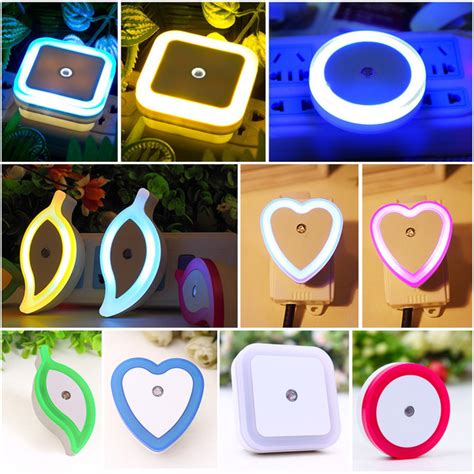 LED Fashion Night Light Square/Round/Heart/Leaf Shape/US Standard ...