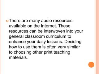 Image result for Example of Audio Materials